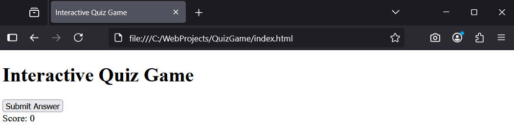Interactive Quiz Game