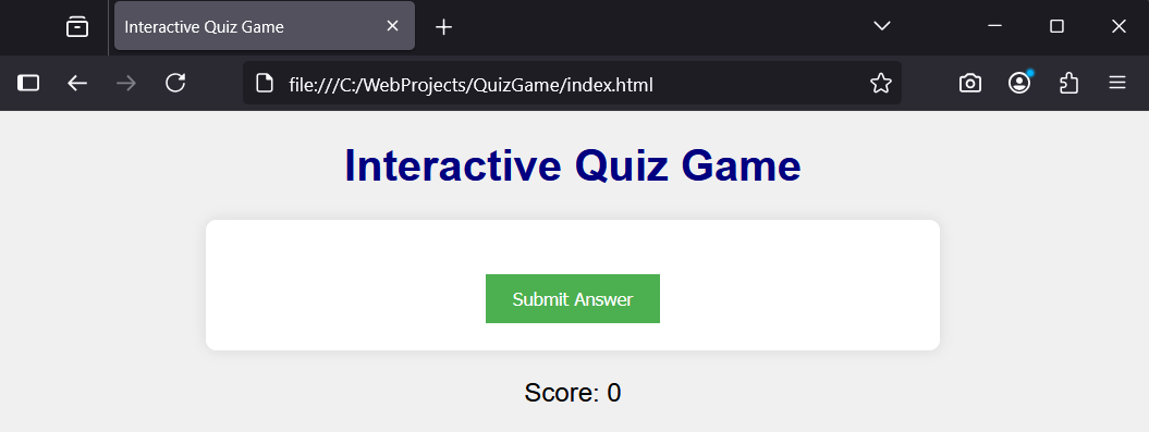 Interactive Quiz Game